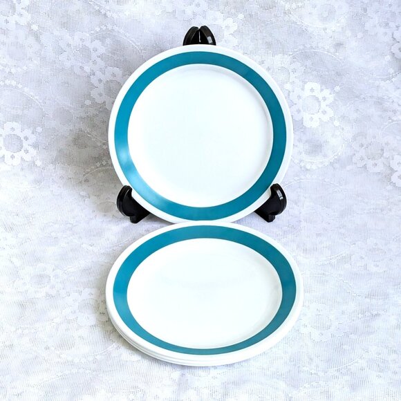 Corelle | Dining | 4 Corelle Teal Turquoise Sundance 725 Bread Butter ...